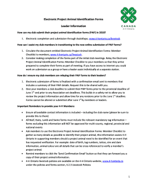 Fillable Online Electronic Project Animal Identification Forms Fax ...