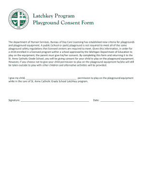 Fillable Online Latchkey Program Playground Consent Form - st-anne.net ...
