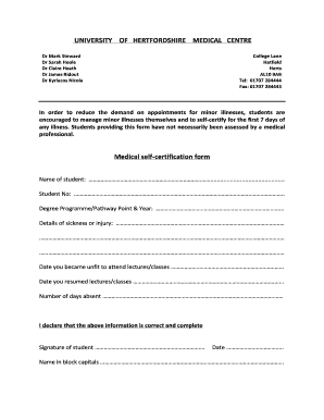 Fillable Online self-certification form Uni-2.docx Fax Email Print ...