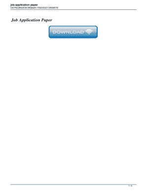 Fillable Online Job Application Paper. Job Application Paper Fax Email ...