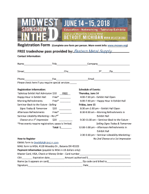 Fillable Online Exhibitor Free Pass Form Fax Email Print - pdfFiller