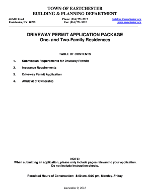 Fillable Online DRIVEWAY PERMIT APPLICATION PACKAGE Fax Email Print ...