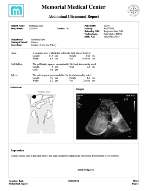 Fillable Online Abdominal Ultrasound Report Fax Email Print - pdfFiller