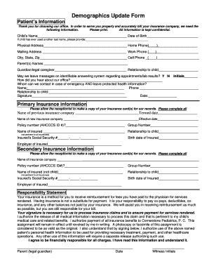 Fillable Online Update Demographics Fax Email Print - pdfFiller