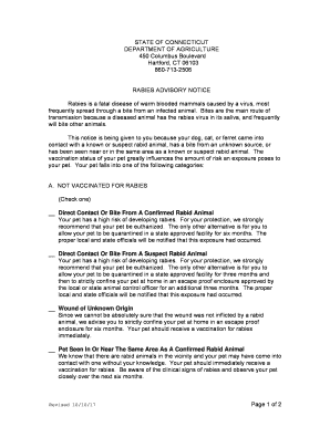 Fillable Online Rabies Advisory Notice 3210.doc Fax Email Print - pdfFiller