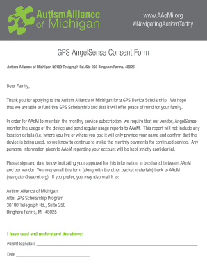 Fillable Online GPS AngelSense Consent Form Fax Email Print - pdfFiller