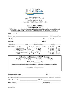 Fillable Online Infusion for Health Fax Email Print - pdfFiller