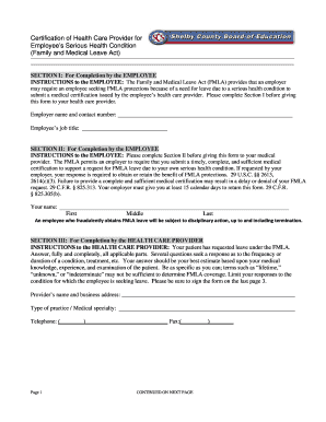 Fillable Online INSTRUCTIONS to the EMPLOYEE: The Family and Medical ...