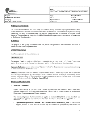 Fillable Online Contract Signature Authorization Policy Fax Email Print ...