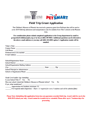 Fillable Online PetSmart Grant Application - childrensmuseumofphoenix ...