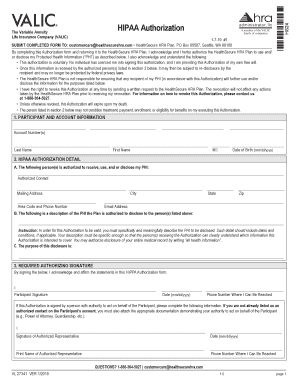 Fillable Online HIPAA Authorization - VALIC Fax Email Print - pdfFiller