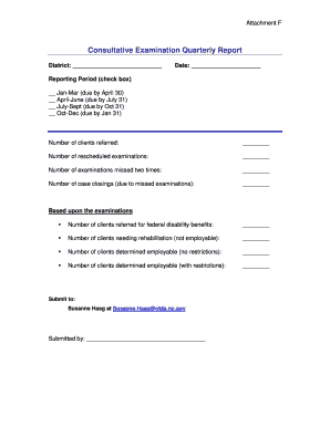 Fillable Online otda ny Consultative Examination Quarterly Report Fax ...