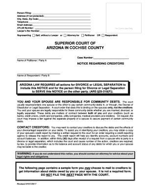 Fillable Online NOTICE REGARDING CREDITORS Fax Email Print - pdfFiller