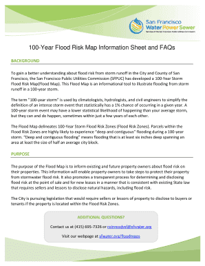 Fillable Online 100-Year Flood Risk Map Information Sheet and FAQs Fax ...