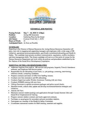 Fillable Online EXTERNAL JOB POSTING - sndevcorp.ca Fax Email Print ...