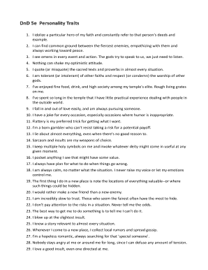 Dnd Personality Traits - Fill Online, Printable, Fillable, Blank ...