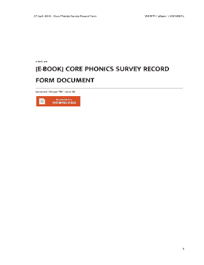 Fillable Online e-Book Core Phonics Survey Record Form Document PDF ...