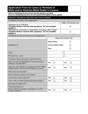Fillable Online Metal dealers application form - revised 13.9.18.doc ...