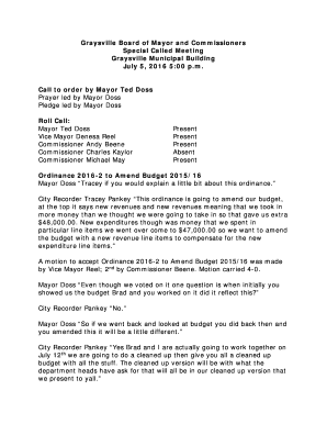 Fillable Online Mayor Ted Doss Fax Email Print - pdfFiller
