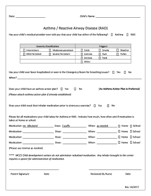 Fillable Online Asthma / Reactive Airway Disease (RAD) Fax Email Print - pdfFiller