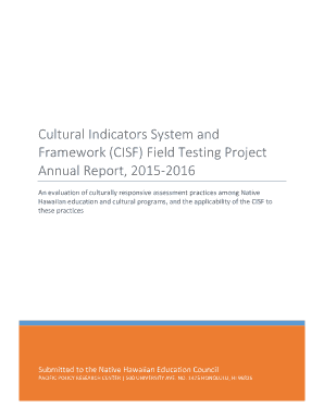 Fillable Online Cultural Indicators System and Framework (CISF) Field ...