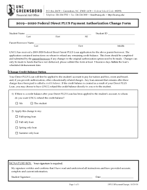 Fillable Online fia uncg 2019 2020 Federal Direct PLUS Payment ...