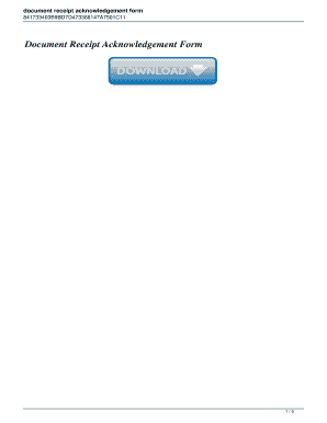 Fillable Online Document Receipt Acknowledgement Form. Document Receipt ...