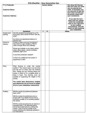 Fillable Online POS Checklist New Generation Gas Fax Email Print ...