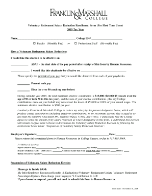 Fillable Online Voluntary Retirement Salary Reduction Enrollment Form ...