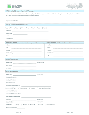 Fillable Online Primary Account Holder Information Permanent Address ...