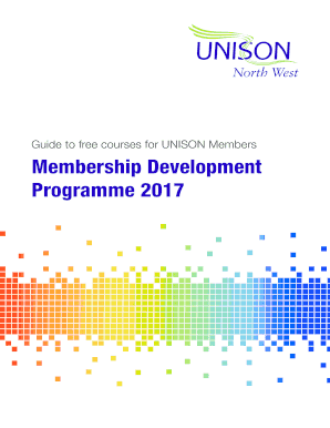 Fillable Online Guide to free courses for UNISON Members Membership ...