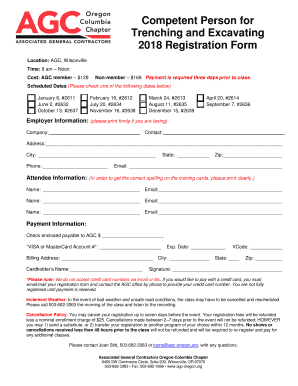 Fillable Online 2018 Competent Person for Trenching and Excavating ...