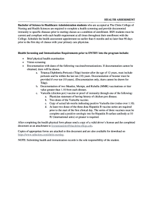 Fillable Online Health Assessment-HCA Fax Email Print - pdfFiller