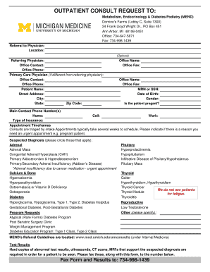 Fillable Online OUTPATIENT CONSULT REQUEST TO - University of Fax Email ...