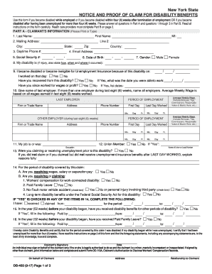 Fillable Online NY DBL Claim Forms with part C-1.pdf Fax Email Print ...