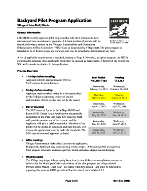 Fillable Online Backyard Pilot Program Application Fax Email Print ...