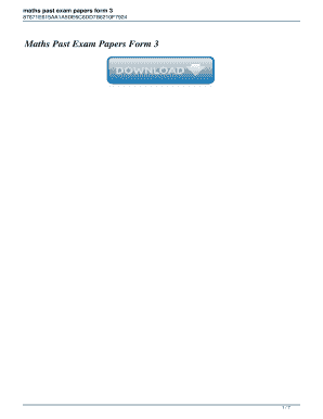 Fillable Online Maths Past Exam Papers Form 3. Maths Past Exam Papers ...