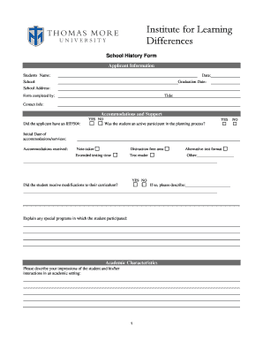 Fillable Online School History Form Fax Email Print - pdfFiller