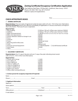 Fillable Online Zoning Certificate/Occupancy Certification Application ...