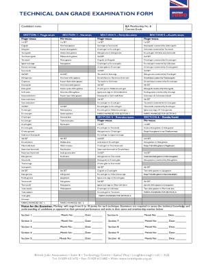 Fillable Online TECHNICAL DAN GRADE EXAMINATION FORM - Fax Email Print ...