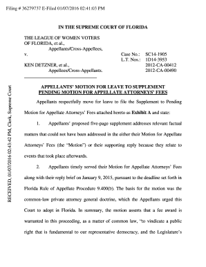 Fillable Online Motion for Leave to Supplement Motion for Attorney's ...