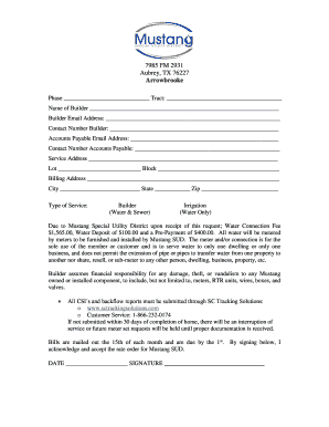 Fillable Online 7985 FM 2931 - Mustang Special Utility District Fax ...