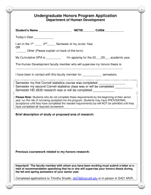 Fillable Online Student 's Name NETID CUID# Fax Email Print - pdfFiller