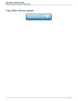 Fillable Online Copy Editor Resume Sample. Copy Editor Resume Sample ...