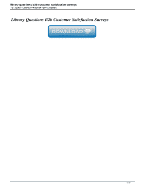 Fillable Online Library Questions B2b Customer Satisfaction Surveys ...