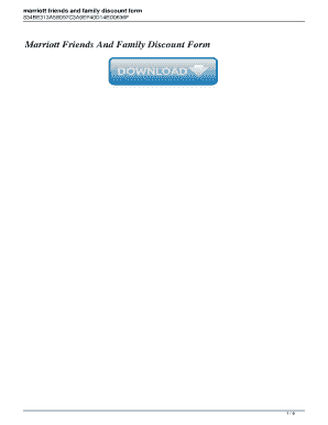 Fillable Online Marriott Friends And Family Discount Form. Marriott ...