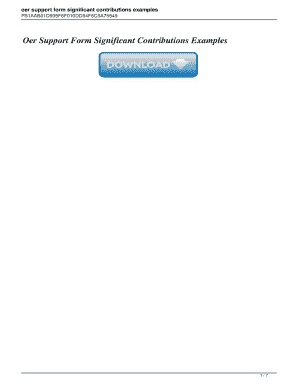 Fillable Online Oer Support Form Significant Contributions Examples ...