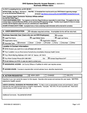 Fillable Online DHS Access Request Template Fax Email Print - pdfFiller