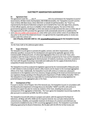 Fillable Online ELECTRICITY AGGREGATION AGREEMENT Fax Email Print ...