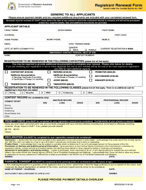 Fillable Online Registrant Renewal Form - dsr.wa.gov.au Fax Email Print ...
